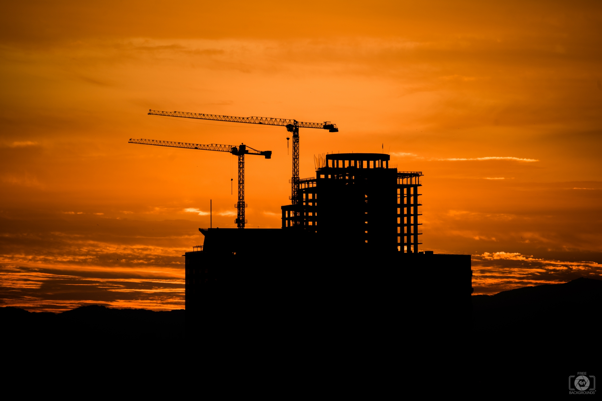 Sunrise Over Construction Background - High-quality Free Backgrounds